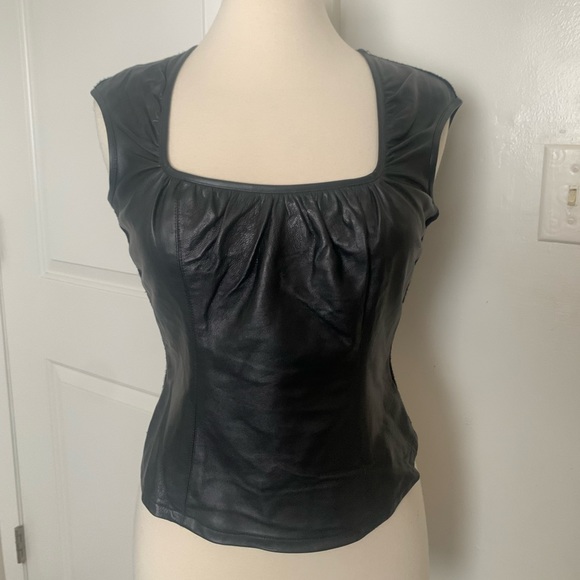 Arden B | Tops | Vintage Arden B Genuine Leather Top With Knit Back ...